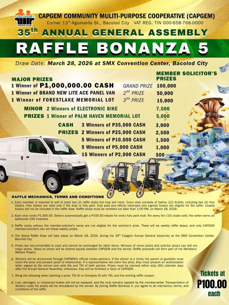 CAPGEM 35th Annual General Assembly Raffle Bonanza 5 - CAPGEM Community ...